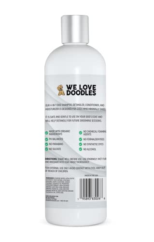 Dog Shampoo, Conditioner, and Detangler | Made in USA | Organic Ingredients | Best Shampoo for Goldendoodles and Doodles | Puppies | Grooming, Best Smelling | We Love Doodles |16 OZ (Lavender)