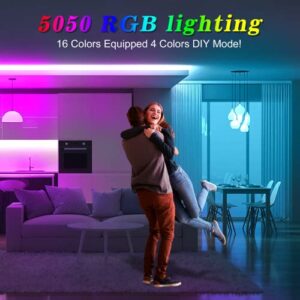 Toocking LED Strip 5 m RGB - LED Strip with Remote Control, LED Strips, Self-Adhesive with 16 Colour Changing, 4 Modes for Home, Cupboard Decoration, Party, Bedroom, TV