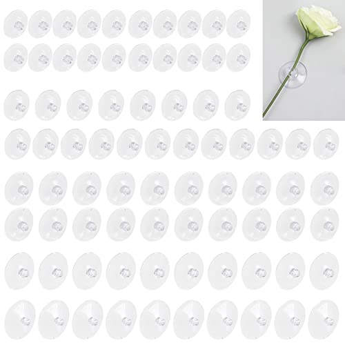 Rustark 80Pcs 5 Sizes Clear Rubber Suction Cups Set Transparent Anti-Collision Sucker Pads with Hole 25mm 30mm 35mm 40mm 45mm Mini Suction Cups Replacement for Home Bathroom Kitchen Decoration