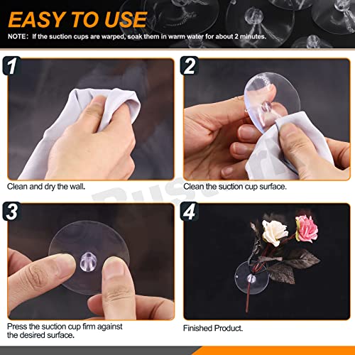 Rustark 80Pcs 5 Sizes Clear Rubber Suction Cups Set Transparent Anti-Collision Sucker Pads with Hole 25mm 30mm 35mm 40mm 45mm Mini Suction Cups Replacement for Home Bathroom Kitchen Decoration