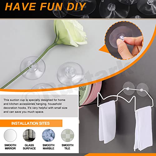 Rustark 80Pcs 5 Sizes Clear Rubber Suction Cups Set Transparent Anti-Collision Sucker Pads with Hole 25mm 30mm 35mm 40mm 45mm Mini Suction Cups Replacement for Home Bathroom Kitchen Decoration