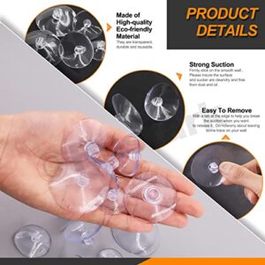 Rustark 80Pcs 5 Sizes Clear Rubber Suction Cups Set Transparent Anti-Collision Sucker Pads with Hole 25mm 30mm 35mm 40mm 45mm Mini Suction Cups Replacement for Home Bathroom Kitchen Decoration