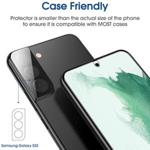 amFilm OneTouch Screen Protector for Samsung Galaxy S22 5G 6.1 Inch, 9H Hardness with Camera Lens Protector, Easiest to Installation and Bubble Free, Tempered Glass, 2 Pack