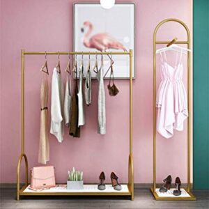 XYYXDD with Partition Clothes Rail,Dress Display Stands Women's Bedroom Clothing Rack/Gold/173 * 120Cm