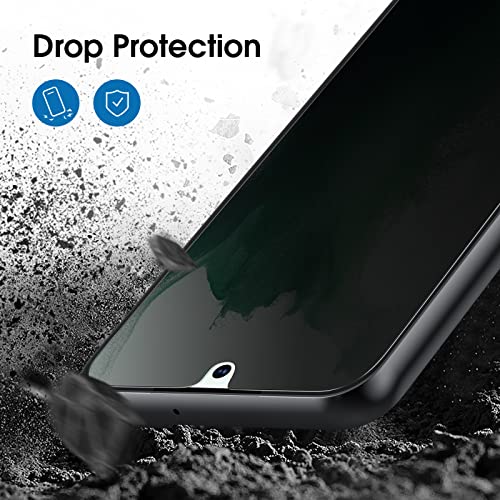 amFilm Privacy Screen Protector Samsung Galaxy S22 5g 6.1 inch with 2 Pack Camera Lens Protector, Anti Spy, Fingerprint ID Compatible, Easy to Installation, Hybird, 2+2 Pack