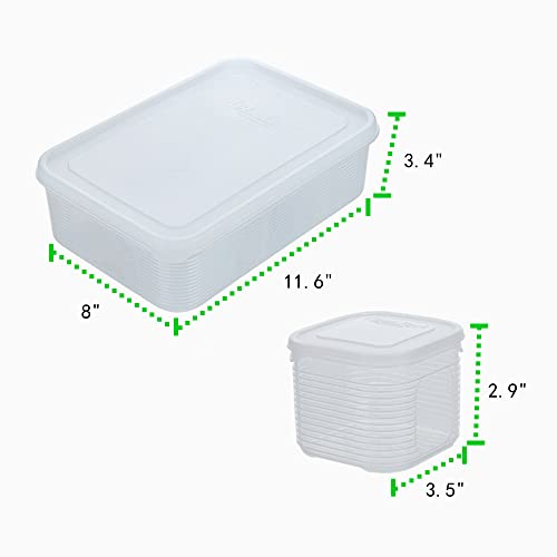 Fridge Food Storage Container with Airtight Lid , 6 Removable Plastic Small Boxes, Reusable Fruit & Vegetable Organizer, Stackable for Storage Storage