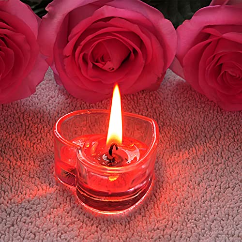 50pcs Tea Light Candle Cup,Plastic Clear Candle Cup Holders,Heart Square Round Shapes Tealight Cups,50pc Candle Wicks for DIY Candle Making