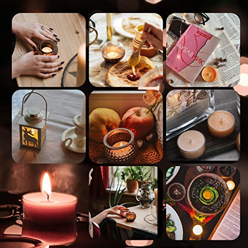 50pcs Tea Light Candle Cup,Plastic Clear Candle Cup Holders,Heart Square Round Shapes Tealight Cups,50pc Candle Wicks for DIY Candle Making