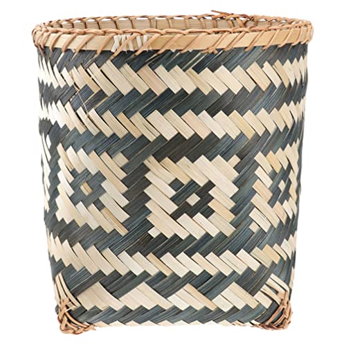 Cabilock Seagrass Baskets Woven 13 Gallon Trash can Trash Can Wood Garbage Bin Waste Basket Flower Basket Pots Storage Basket for Home Trash can Office 13 Gallon Trash can Woven Waste Paper Basket