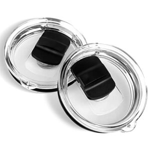 2 pack 20oz magnetic tumbler lid, fits yeti rambler or old style rtic coffee tumbler - replacement for spillproof ozark trail lids, slider switch tumbler cover, bpa free