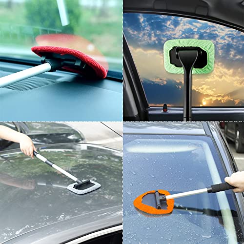 30Pcs Car Care Microfiber Cloths/Microfiber Bonnets/Microfiber Cleaning Covers for Windshield Cleaning Tool, Windshield Cleaner Replaceable Glass Cleaning,Car Window Cleaner Washing Pads Cover Kit