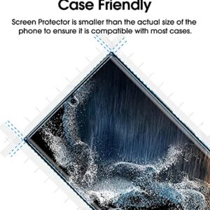 amFilm 3D Curved for S22 Ultra Screen ProtectorSamsung Galaxy 5g,Samsung Galaxy S22 Ultra, Fully Compatible with UltraSonic Fingerprint Scanner and S Pen, UV Gel Application, Tempered Glass, 2 Pack