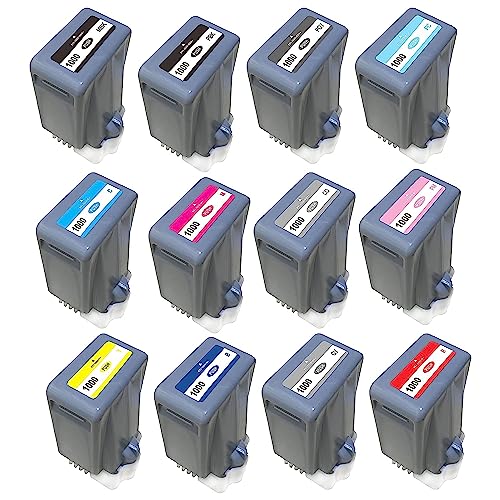 AYMSous Compatible Ink Cartridge Replacement for Canon PFI-1000 for Canon imagePROGRAF PRO-1000 (MBK PBK C M Y R GY B PGY PC PM CO 12-Pack)