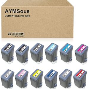 AYMSous Compatible Ink Cartridge Replacement for Canon PFI-1000 for Canon imagePROGRAF PRO-1000 (MBK PBK C M Y R GY B PGY PC PM CO 12-Pack)