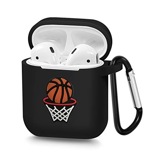 DemYing AirPods Case, TPU Protective Cover Case for AirPods 2 & 1 Wireless Charging Case AirPods Accessories Skin Cover with Keychain Airpods Case for Women/Men (Basketball)