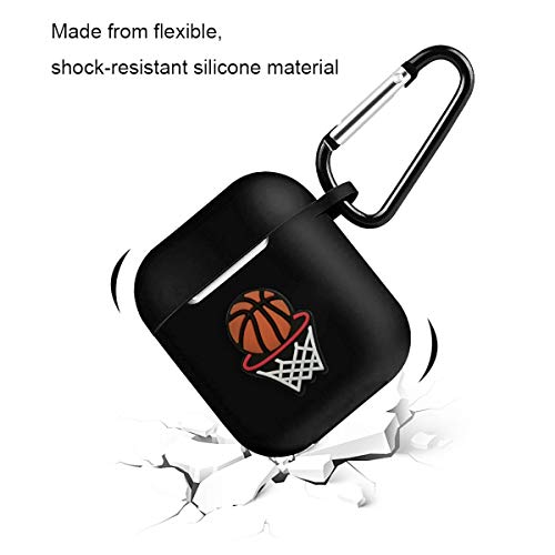 DemYing AirPods Case, TPU Protective Cover Case for AirPods 2 & 1 Wireless Charging Case AirPods Accessories Skin Cover with Keychain Airpods Case for Women/Men (Basketball)