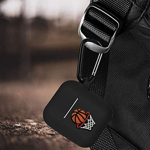 DemYing AirPods Case, TPU Protective Cover Case for AirPods 2 & 1 Wireless Charging Case AirPods Accessories Skin Cover with Keychain Airpods Case for Women/Men (Basketball)