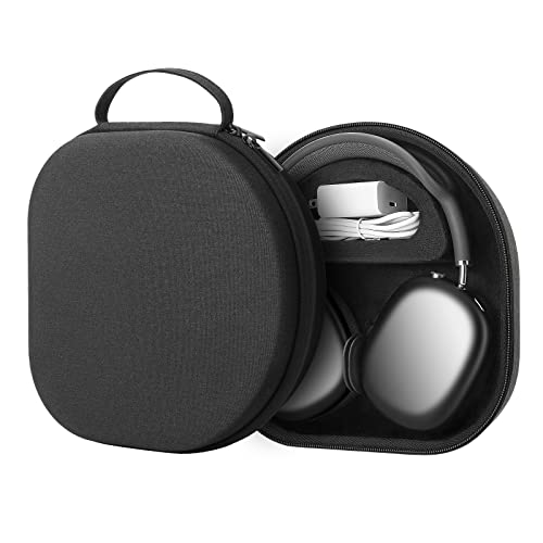 YINKE Smart Case for Apple AirPods Max with Sleep Mode,Potective Convenient Carrying Travel Hard Organizer Storage Cover Bag (Black Snow Cloth)