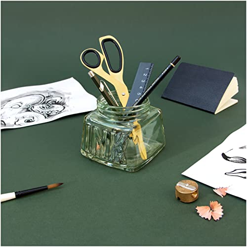 Suck UK | Desk Organizer Inkwell | Pen Holder For Desk Accessories | Pencil Holder & Pencil Cup | Office Supplies | Pen Organizer | Glass Makeup Organizer & Brush Holder | Office Desk Accessories