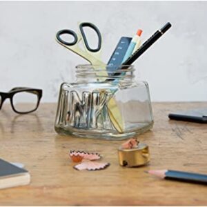 Suck UK | Desk Organizer Inkwell | Pen Holder For Desk Accessories | Pencil Holder & Pencil Cup | Office Supplies | Pen Organizer | Glass Makeup Organizer & Brush Holder | Office Desk Accessories