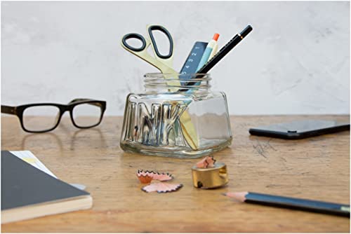 Suck UK | Desk Organizer Inkwell | Pen Holder For Desk Accessories | Pencil Holder & Pencil Cup | Office Supplies | Pen Organizer | Glass Makeup Organizer & Brush Holder | Office Desk Accessories