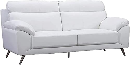 American Eagle Furniture EK528 Modern Top Grain Italian Leather Living Room Sofa, White