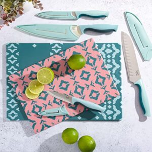 Spice by Tia Mowry Savory Saffron 10 Piece Cutting Board and Cutlery Set