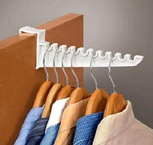 2 Pack Over the Door Valet Hook Space Saver Holds 10 Hangers Hanging System Closet Storage Organizer Laundry Ironing Rack Suits - Coats - Dresses Shirts Robes Closet Multi Purpose Hook