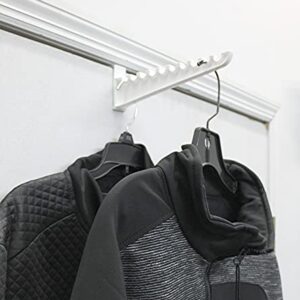 2 Pack Over the Door Valet Hook Space Saver Holds 10 Hangers Hanging System Closet Storage Organizer Laundry Ironing Rack Suits - Coats - Dresses Shirts Robes Closet Multi Purpose Hook