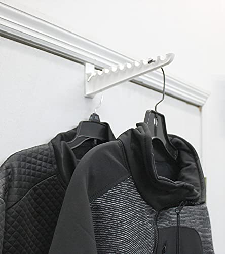 2 Pack Over the Door Valet Hook Space Saver Holds 10 Hangers Hanging System Closet Storage Organizer Laundry Ironing Rack Suits - Coats - Dresses Shirts Robes Closet Multi Purpose Hook