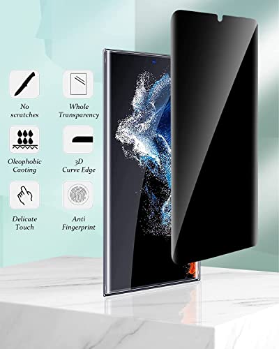 Tamoria [2+2 Pack Compatible for Samsung Galaxy S23 Ultra Privacy Screen Protector + Camera Lens Protector 9H Tempered Glass Black Anti-Explosion Anti-spy Screen Film for Samsung S23 Ultra 5G