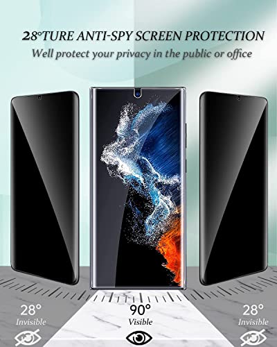 Tamoria [2+2 Pack Compatible for Samsung Galaxy S23 Ultra Privacy Screen Protector + Camera Lens Protector 9H Tempered Glass Black Anti-Explosion Anti-spy Screen Film for Samsung S23 Ultra 5G