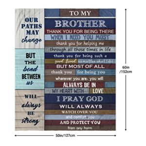 Mubpean Gifts for Brother Blanket 60"x50", Brother Gifts from Sister, Big Brother Gift, Brother Gifts, Gifts for Brother Adult, Brother Birthday Gift, Birthday Gifts for Brother,Best Brother Ever Gift