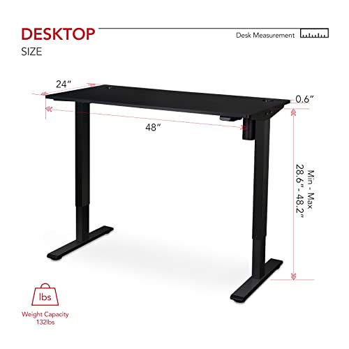 Electric Standing Desk Adjustable Height Desk 40 x 24 Inches Sit Stand Up Small Desk with Splice Board for Home Office Computer Table (Black Frame + 40" Black Top)