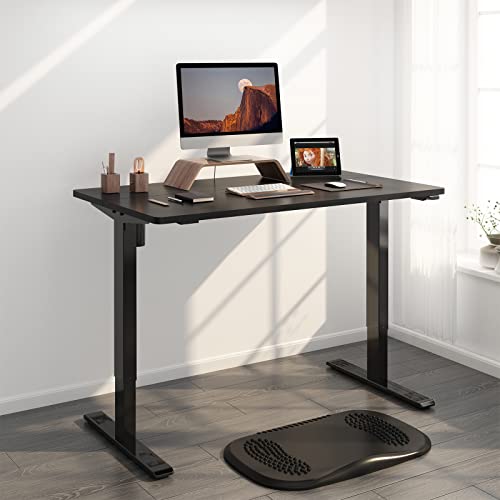 Electric Standing Desk Adjustable Height Desk 40 x 24 Inches Sit Stand Up Small Desk with Splice Board for Home Office Computer Table (Black Frame + 40" Black Top)