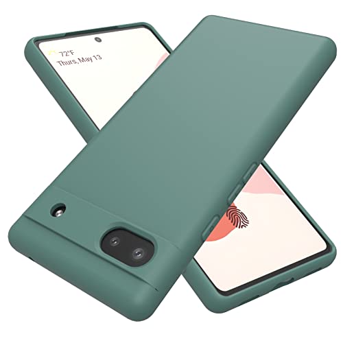 Weycolor Google Pixel 6A Case, Slim Soft Anti-Scratch Microfiber Lining Full-Body Protective Phone Case for Pixel 6A (Blackish Green)