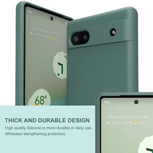 Weycolor Google Pixel 6A Case, Slim Soft Anti-Scratch Microfiber Lining Full-Body Protective Phone Case for Pixel 6A (Blackish Green)