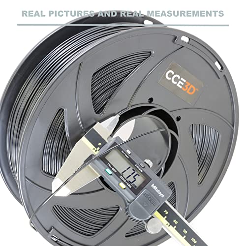 CCE3D PETG 3D Printer Filament 1.75mm +/- 0.05 mm, 1kg Spool (2.2lbs), PETG Filament (Glossy Black)