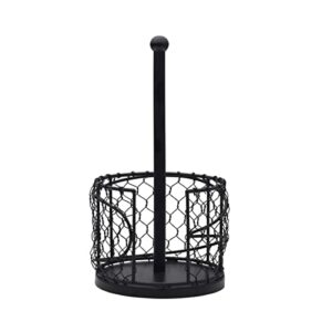 gourmet basics by mikasa farmer's market paper towel holder, 12.75-inch, black