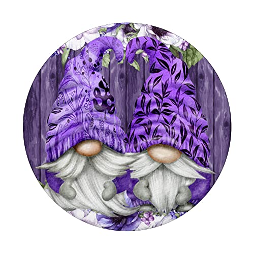 Cute Purple Aesthetic Anemones Flower Pattern Lavender Gnome PopSockets Swappable PopGrip