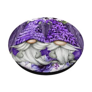 Cute Purple Aesthetic Anemones Flower Pattern Lavender Gnome PopSockets Swappable PopGrip