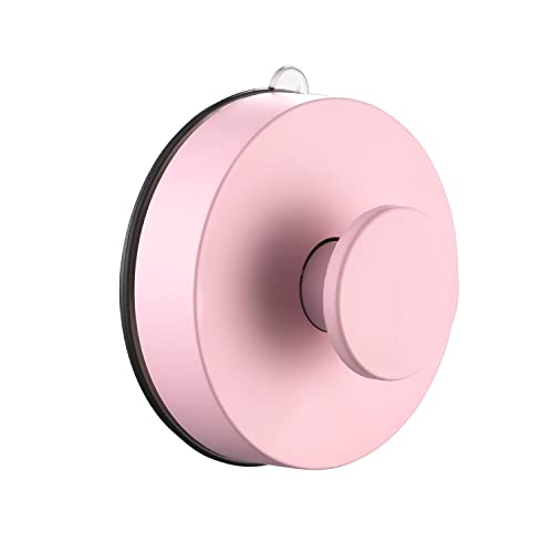 2PCS Suction Cup Hook(Pink)- Shower Suction Hooks for Towel Loofah Bathrobe -Towel Hooks for Glass Door Windows-Waterproof Utility Hooks for Kitchen Utensils-Damage Free Installation