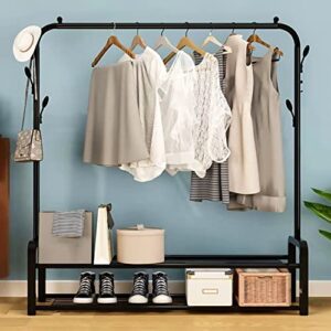 ycwo flooring clothes rack black modern simple heavy metal rack retail display rack with storage rack retro iron tube flooring display rack clothes shoes package storage,150x43x161cm