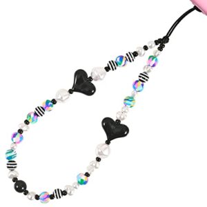 aoerun beaded phone charm y2k phone strap charm handmade cell phone lanyard wrist strap kawaii acrylic beads cell phone chain