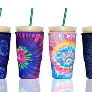 Baxendale Iced Coffee Sleeves for Cold Drink Cups - 4 Pack Reusable Neoprene Iced Beverage Cup Sleeve for Hot & Cold Drinks, Compatible with Starbucks Dunkin and more