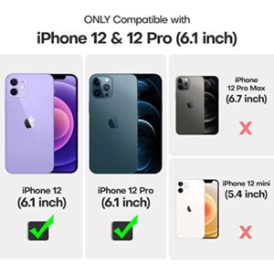 TOCOL [5 in 1 for iPhone 12, for iPhone 12 Pro Case, with 2 Pack Screen Protector + 2 Pack Camera Lens Protector, Silicone Shockproof Phone Case [Anti-Scratch] [Drop Protection], Midnight Green