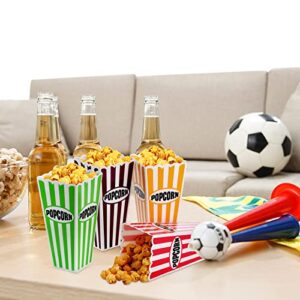 Jucoan 16 Pack Plastic Open-Top Popcorn Box, 7.5 x 3.5 Inch Reusable Popcorn Containers for Movie Night, Party