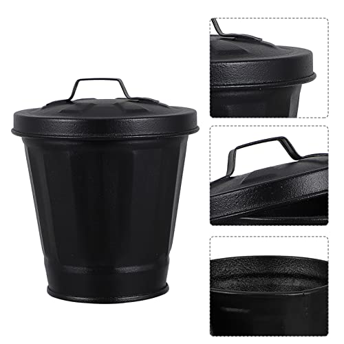 balacoo Table Trash Can: Mini Trash Can Mini Wastebasket Trash Can Tiny Desktop Waste Garbage Bin Small Flower Pot with Lid