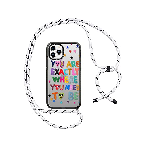 CASETiFY Impact Crossbody Sling Case for iPhone 11 Pro - You are Exactly - White w/Black Dots String