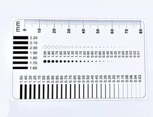 high precision 1 micron sec size estimation chart transparency defect diameter area measure 1/5/10 pieces pack (1, 3)